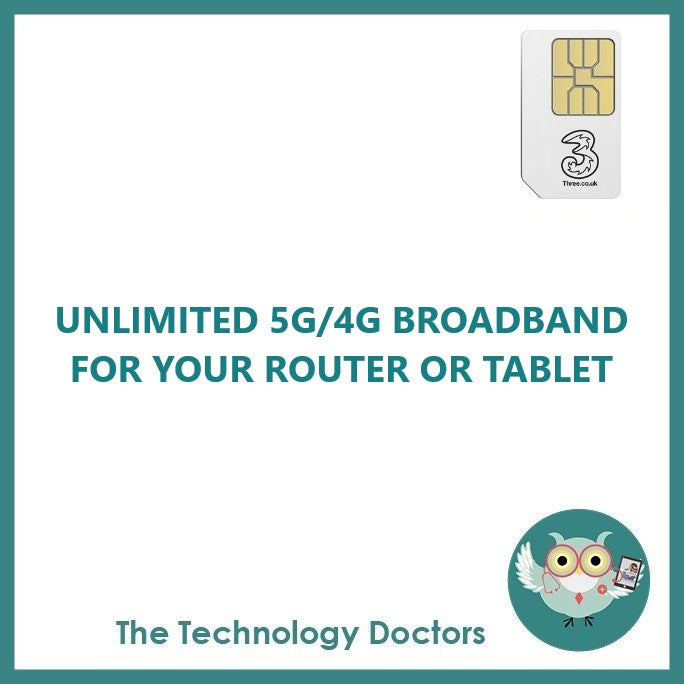 Three Unlimited 5G/4G Data SIM – TheTechnologyDoctors